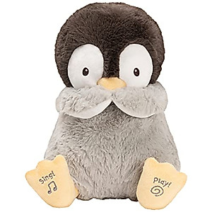 GUND Baby Animated Kissy The Penguin Plush, Singing Stuffed Animal Baby Toy for Ages 0 and Up, Black/White/Grey, 12"
