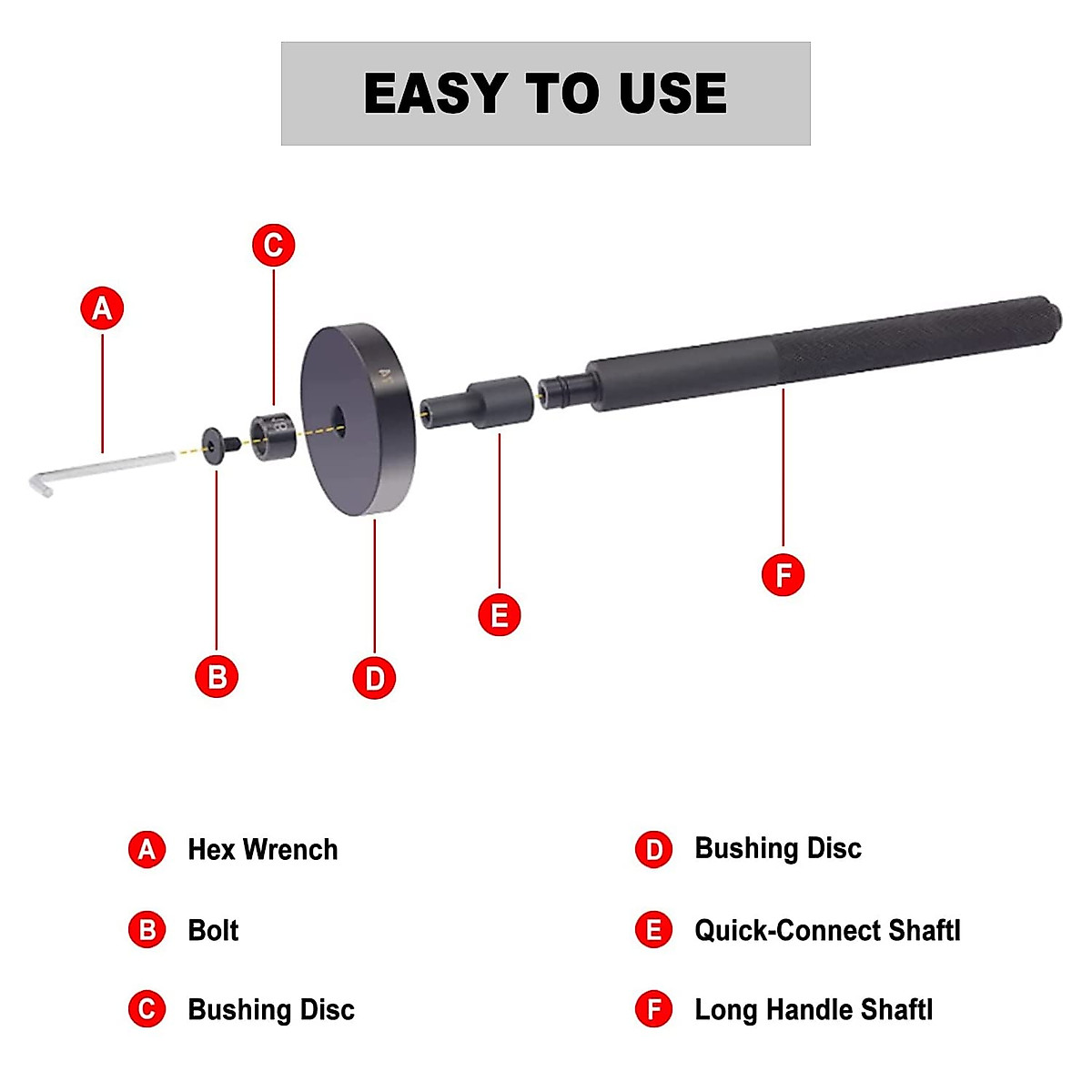 BTSHUB 52-in-1 Custom Bushing Driver Set Transmission Wheel Axle Bearing Race and Seal Installer Remover Tool Kit