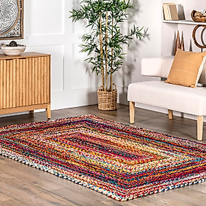 nuLOOM Tammara Bohemian Hand Braided Area Rug, 5x8, Multi