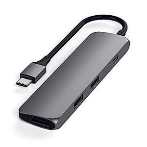 Satechi USB C Hub Multiport Adapter, USB C Docking Station with 4K HDMI, 60W USB C PD Charging, 2 USB-A, for MacBook Pro/Air M1 M2 M3, Dell, HP, Surface, Lenovo - Space Gray