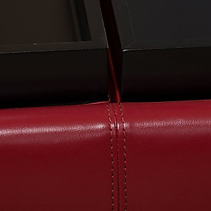 Christopher Knight Home Mansfield PU Storage Ottoman, Red