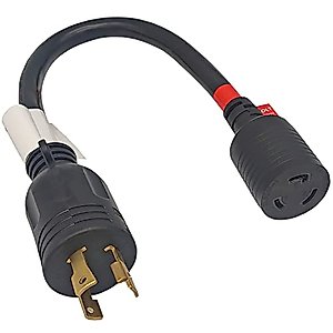 Fullsky FC-L63L62 Generator Adapter Cord NEMA L6-30P to NEMA L6-20R Male L6-30P Generator Plug to Female L6-20R Lock 3 Prong Receptacle Adapter Output Maximum 20Amp 250Volt