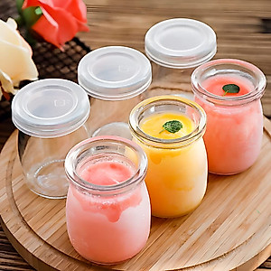 20 Pcs Yogurt Jar Lids Set 2.68Inch Clear Plastic Lids Yogurt Jars Food Storage Replacement Lids Covers for Milk Coffee Cookie Supplies
