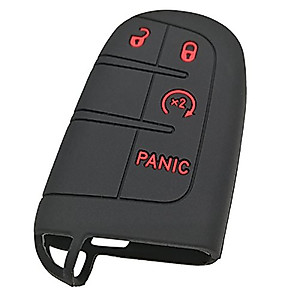 Coolbestda 2Pcs Rubber 4Buttons Smart Key Remote Fob Cover Case Skin Jacket Keyless Protector Bag for Dodge Durango Journey Dart Challenger Jeep Renegade Fiat