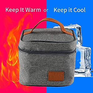 Whitsunday Insulated Shopping Bags For Groceries Insulated Bags lunch bag For Food Transport - 2PK (Urban Grey - A)