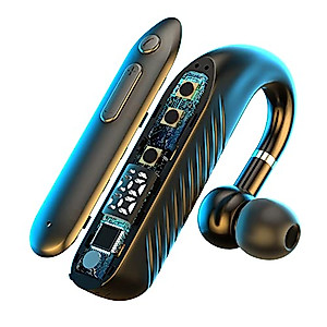 Bluetooth Headset Wireless Bluetooth 5.2 Business Ear Hanging Headphone with Mic, 250mAh LED Digital Display Screen Noise Reduction Sweatproof Earphones for Cell Phone, Car, Office, Sports