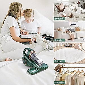 Dibea Handheld Bed Vacuum Cleaner Machine, Mattress Vacuum Cleaner with 15KPa Suction, UV Light, Washable HEPA Filter for Deep Clean Fur, Hair, Dust on Sofa, Couch, Carpet and Fabric