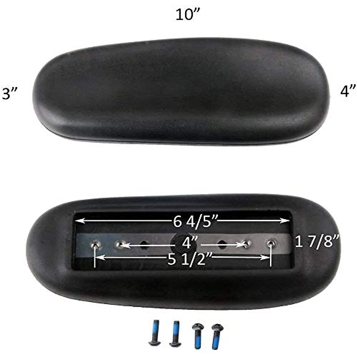 Office Chair Replacement Armrest Arm Pads Caps Univeral 4" 5.5" Mounting Hole 1 Pair