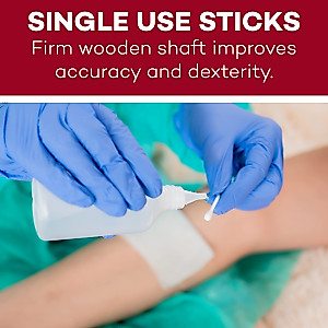 Dealmed 6" Cotton-Tipped Wood Applicators – 1,000 Non-Sterile Cotton-Tipped Applicators, 100 Applicators Per Pouch, Ideal for Application of Medication, Cleaning Skin, Arts and Crafts and More