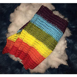 Newborn Baby Stretch Knit Wrap,Photography Photo Props Rainbow Tassel Blanket Include Headband