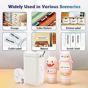 Binardat 1 Inch Label Maker Machine with Tape,15-25MM Portable Thermal Bluetooth D101 Printer for IOS/Android APP, with Multiple Fonts, Emojis, Symbols, Easy to Print Name, Address, Barcode Labels