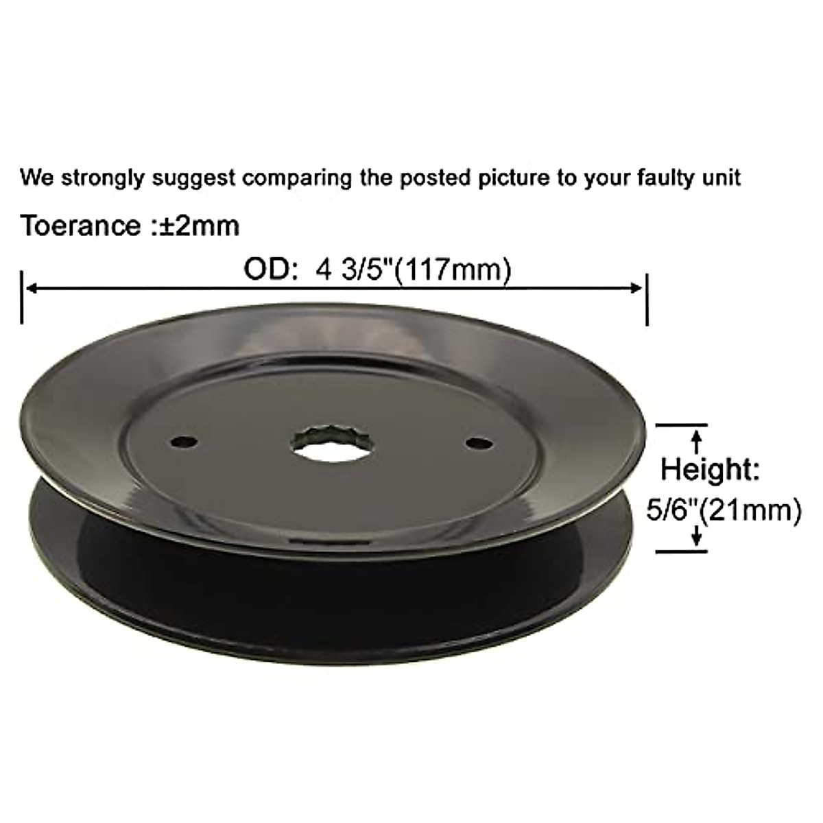 q&p Outdoor Power Spindle Pulley Replaces AYP 532173434 173434 153531 OD 4 5/8" (117mm) Fits 36" 46" Cut Mowers