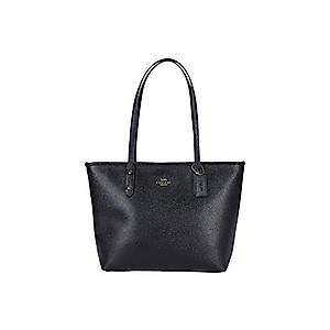 COACH A Crossgrain City Zip Tote w/PVC Bottom Black One Size