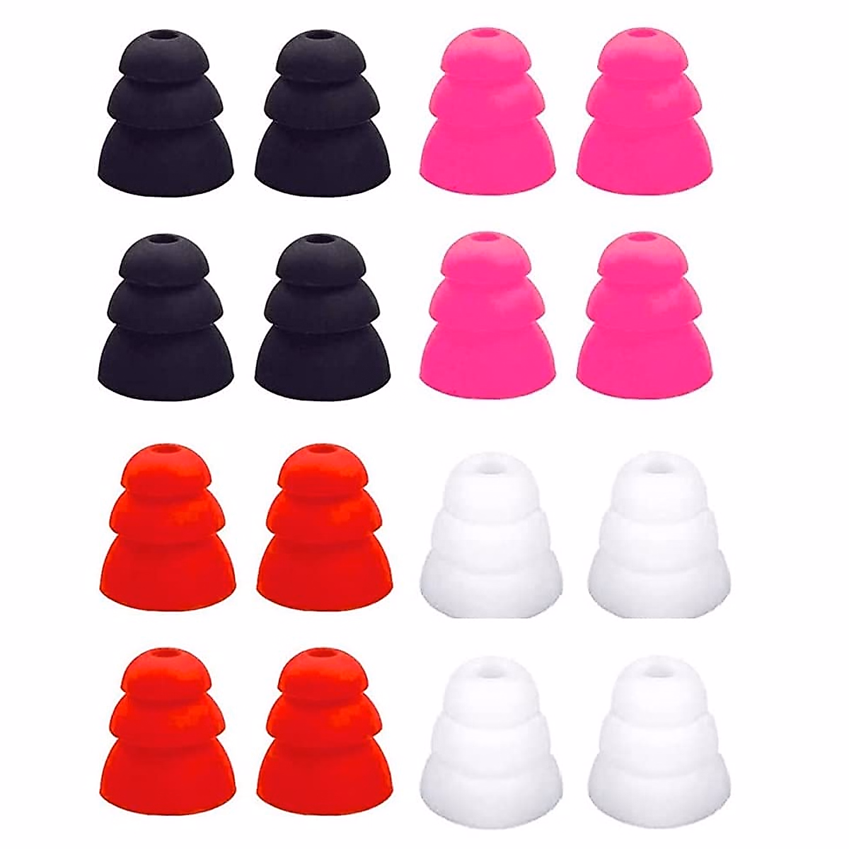 Compatible with SONY WF 1000XM4 triple flange ear tips, JNSA Anti Slip Noise Canceling 3 flange ear tip replacemnt for sony 1000xm4/1000xm3/c500/LinkBuds S, fit in case,1 Size 8 Pairs 4 Colors