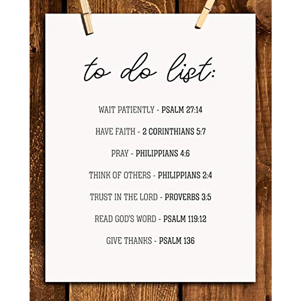 Spiritual"To Do List"- Bible Verse Wall Art-8x10"- Scripture Wall Art- Ready to Frame. Home Décor, Office Décor-Christian Wall Art. Perfect Inspirational & Encouraging Verses To Get You Thru Any Day!