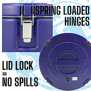 5 Gallon Insulated Beverage Cooler: Dispenser with Stainless Steel Interior and Spout/Spigot, Portable Sports Cooler for Camping, Outdoors - Fun Round Water Jug - Stackable