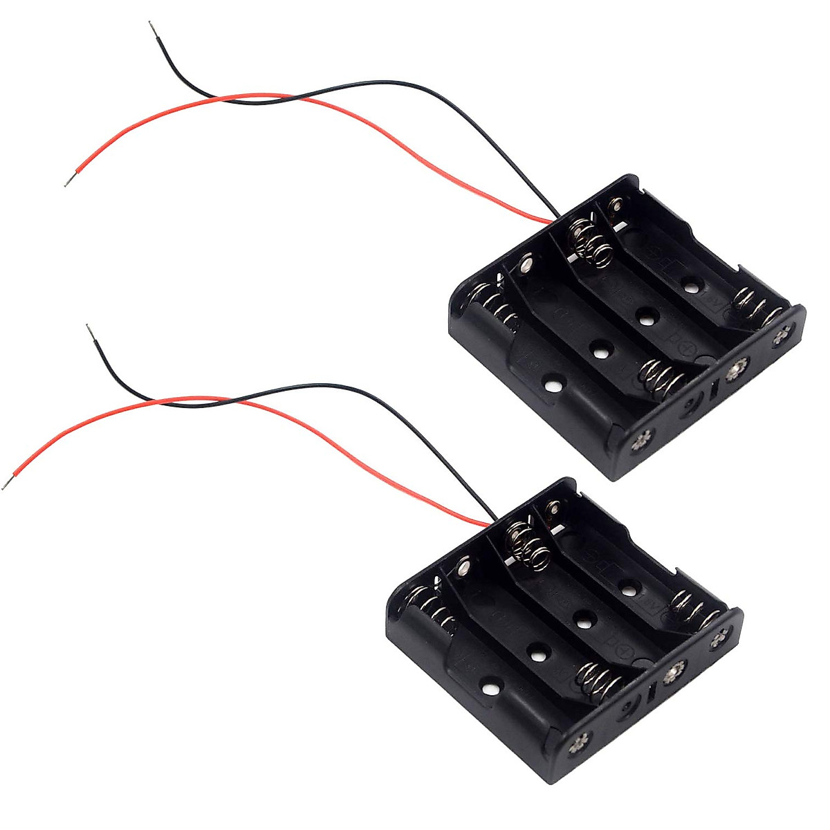 LampVPath (Pack of 2 4 AA Battery Holder, 4 AA Battery Holder with Leads, 4 AA Battery Holder with Wires