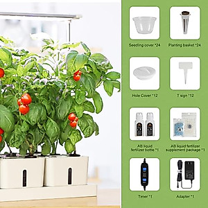 20 Pods Hydroponics Growing System, Herb Garden Kit Indoor Adjustable Height with Automatic Timer 34-Watt LED Grow Light, Indoor Garden with 4 Removable Water Tank, Gifts for Plant Lovers