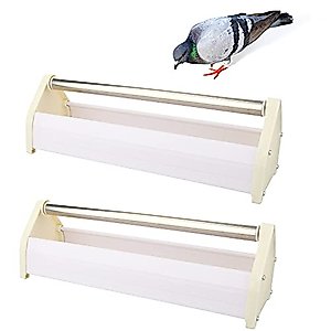 2 Pcs Pigeon Feeder Durable Reinforced Plastic Food Box Feeding Dish Storage Trough for Bird Pigeon Parrot Duck Home Poultry (Length: 15.5")