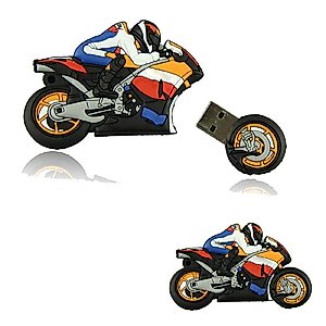 WooTeck 128GB Strong Cartoon Motorcycle USB Flash Drive Memory Stick Novelty Cute Pendrive