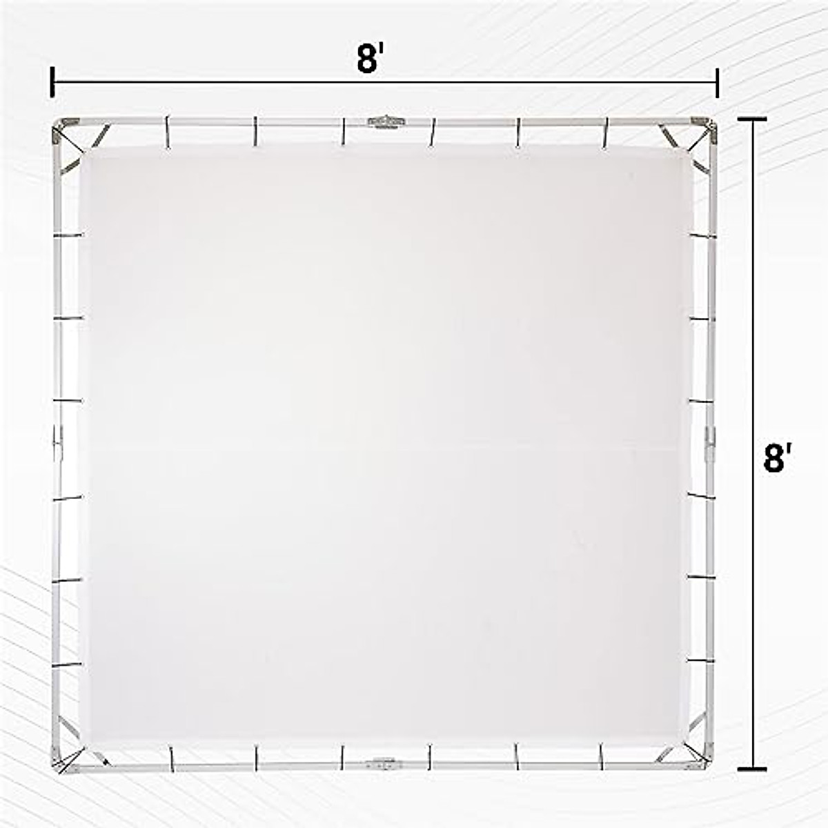 Glow 8x8' Butterfly Light Modifier Scrim Kit w/Lightweight Collapsible Aluminum Frame, Three Diffuser Screen Fabric and Carry Case, Perfect for Still/Video and Portrait Light Diffuser Photography