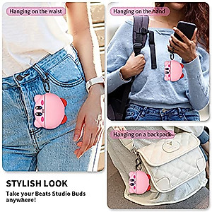 for 2021 Beats Studio Buds Case Cover, AIBEAMER Shockproof Silicone Protective Cute Cover 3D Cartoon Anime Design for Beats Studio Buds Case with Keychain for Girls Kids Women(New Star Kabi Case)