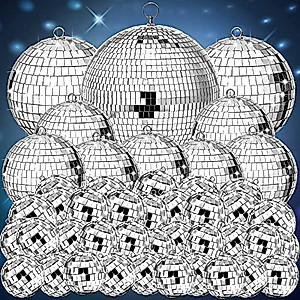 100 Pcs Mirror Disco Balls Decorations Different Sizes Bulk Silver Disco Balls Ornaments Hanging Disco Balls for Christmas Tree Dance Music 50s 60s 70s Disco Themed Party Decor (0.8,1.6,2.4,3,4,8)