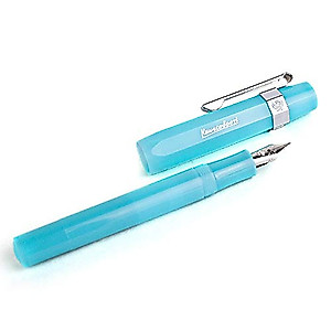 Kaweco Frosted Sport Fountain Pen Light Blueberry, Fine Nib with Kaweco Sport Octagonal Clip Chrome (2019 Novelty)
