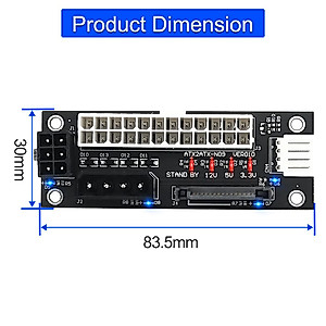 ADD2PSU Power Supply Connector 4 in 1 Molex 4Pin/SATA/ATX 6Pin/4Pin Dual PSU Multiple Power Supply Adapter, Synchronous Power Board, Add 2PSU with Power LED (Black)