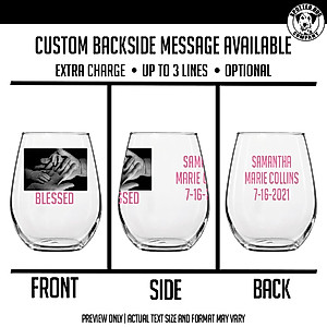 Personalized Wine Glass - Mother's Day Printed 17oz Stemless, Picture Photo Wine Gifts for Mom, Wife, Her - Unique Birthday Custom Wine Glass Personalized Wine Tumbler for Women Celebration Gifts