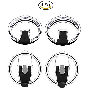 Accfore 4 Pack Replacement Lids for Yeti Tumblers,30 oz Tumbler Lids,Spill Proof Lids for Yeti Tumblers,Tumbler Lid for Yeti Tumbler 30 oz,Tumbler Lids 30 oz Replacement Lid,Black