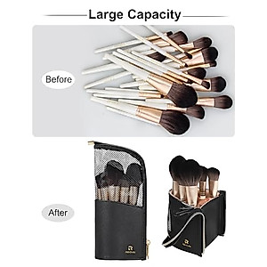 MONSTINA Makeup Brush Organizer Bag,High Capacity Portable Stand-Up Makeup Brush Holder,Professional Artist Makeup Brush Sets Case Waterproof Dust-proof Makeup Brush Cup