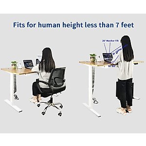 VWINDESK VJ201-S3 Electric Height Adjustable Sitting Standing Desk Frame Only/Sit Stand - Dual Motors 3 Segment Motorized Desk Base Only,White