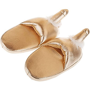 Passec Unisex Adult Funny Slipper Novelty Gag Gift Indoor Flat Winter Furry Slippers for Women Men Anti Slip Soft Houseshoe (E, One Size)