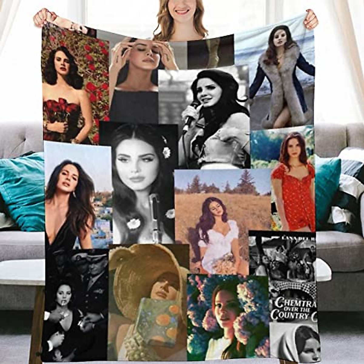 Rwillppycfei Yoga Lana Music Del Theme Rey Throw Blanket, Plush Microfiber Blankets and Throws for All Seasons, Sauna Air Conditioned Blanket 50"x60"