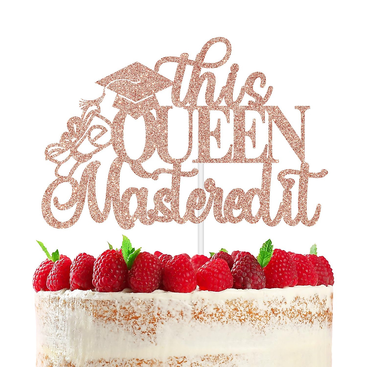 RLXPT She Mastered That Cake Topper, This Queen Mastered It Cake Decorations, Master Degree Survivor, Class of 2025 Graduation Party Decorations