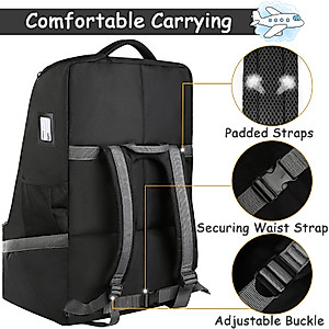 YOREPEK Universal Car Seat Travel Bag Compatible with Chicco,Evenflo,Britax Carseat,Car Seat Bag for Airplane Travel with Shoulder Straps,Airport Car Seat Bag for Kids Airplane Travel(21"x21"x32")