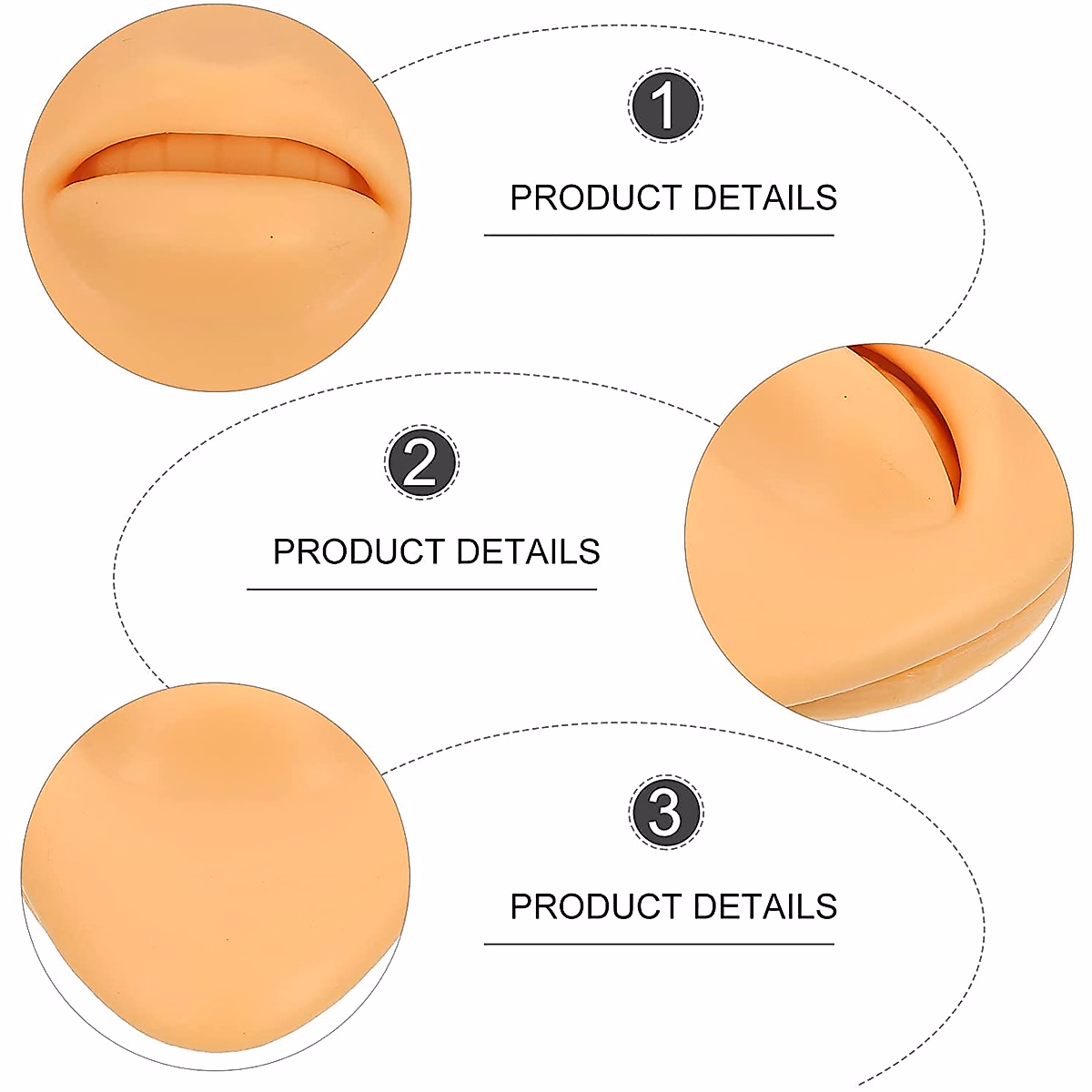 Soft Silicone Nose Model Body Part Displays for Practicing Piercing Suture Acupuncture Rubber Flexible Model for Jewelry Display Teaching Instructions (Mouth)