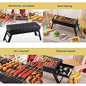 Portable Folding Charcoal Stainless Steel Barbecue Grill Outdoor Garden BBQ Utensil for Terrace Garden Hiking Picnics Party
