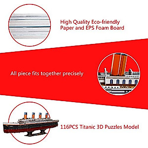 WISESTAR 32.2" L Large Titanic 3D Puzzles Model for Adults and Kids, 116PCS Sinking Cruise Boat Ship Play Model Game Toy Craft Kits, Educational Toy Birthday Gift for Boys Girls