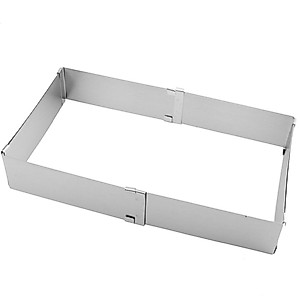 Stainless Steel Cake Mold Adjustable Cake Ring from 5.9" to 11", Square Shaped Mousse Cake Cutter Baking Mold Pastry Baking Tool by EORTA for Birthday Cake, Party Dessert, Handmade Snack, Gift