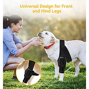 soundfuse Dog Knee Brace, Leg Brace for ACL with Cruciate Ligament Injury, Joint Pain and Muscle Sore, Adjustable Rear Support for Knee Cap Dislocation, Pet Knee Brace Recommended for Big Dog(Size: L)