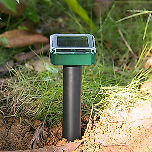 TM Marketplace Solar Sonic Mole Repellent 4 Pack Gopher Repellent Groundhog Detergent Protect Outdoor Lawn and Garden