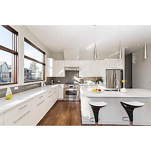 Ravinte 10 Pack | 7.38'' Cabinet Pulls Brushed Nickel Stainless Steel Kitchen Drawer Pulls Cabinet Handles 7-3/8”Length, 5” Hole Center with Mounting Template