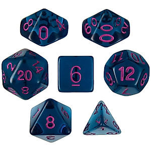 Series IV Set of 7 Tabletop RPG Dice - 7 Different Polyhedral Role Playing Dice per Set - TTRPG DND Dice - Argon Ocean