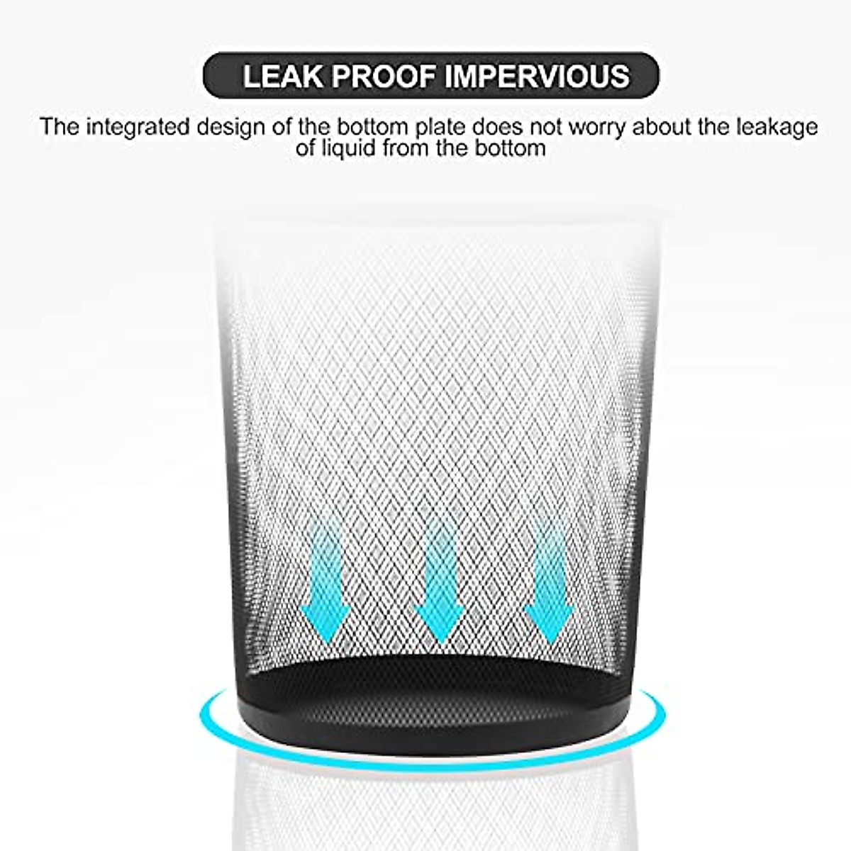 NUOBESTY Rubbish Container Round Mesh Wastebasket Trash Can Garbage Can Vintage Waste Bin Wastebasket Garbage Container Bin for Home Office Bathrooms Powder Rooms 11L Office Waste Basket