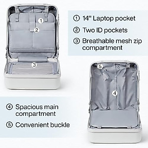 Hanke 16 Inch Underseat Carry On Luggage with Spinner Wheels Hard Shell Suitcases Mini Small Carry On Bag for Airline Approved TSA Luggage Lightweight Travel Suit Case(Smoke White)