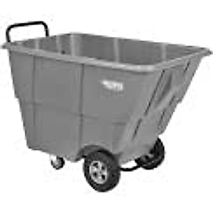 Global Industrial Standard Duty Plastic Tilt Truck 1/2 Cubic Yard Capacity 850 Lb. Capacity, Gray