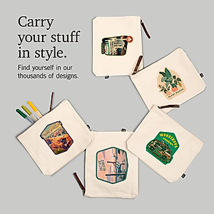 Lantern Press Santa Monica, California, Route 66 License Plates, Pier, 100% Cotton Zipper Pouch, Travel Accessory, Go Bag