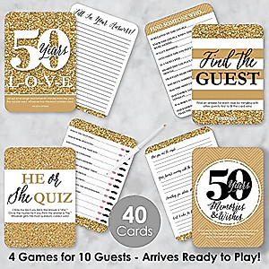 Big Dot of Happiness We Still Do - 50th Wedding Anniversary - 4 Anniversary Party Games - 10 Cards Each - Gamerific Bundle